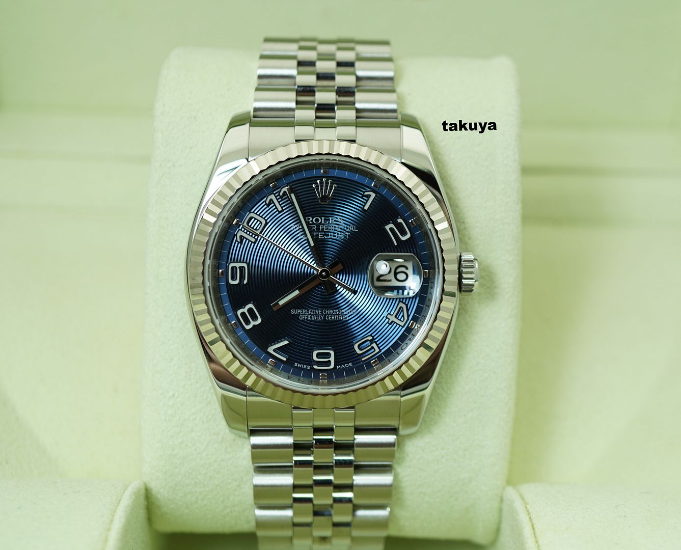 FSOT:Rolex 116234 DATEJUST 36MM BLUE ROMAN/CONCENTRIC DIAL JUBILEE Z ...